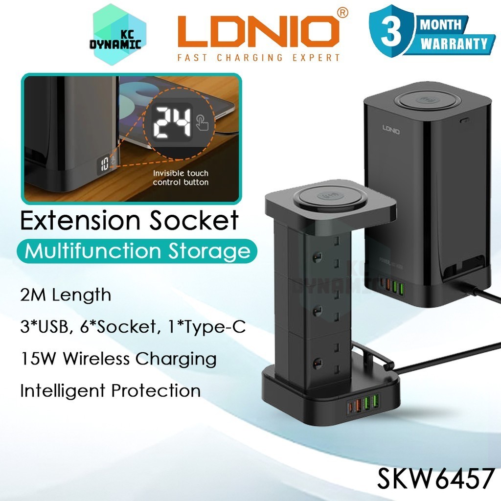 LDNIO SKW6457 Towel Extension Power Socket Multifunctional Storage ...