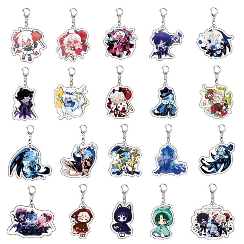 Shadow Milk Cookie Anime KeyChain Cookie Run: Kingdom Men Key Chain for ...