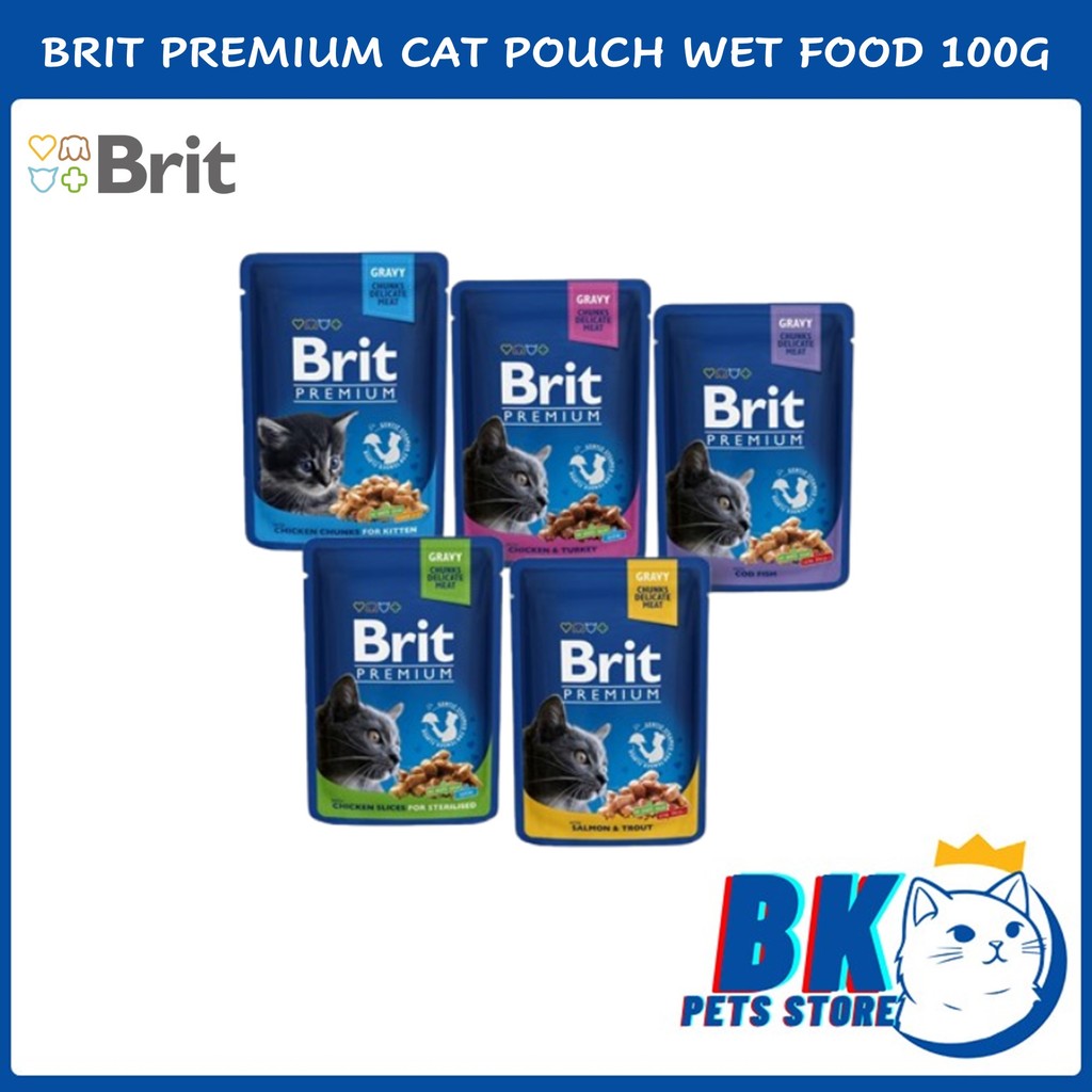 Brit Premium Cat Pouch Cat Wet Food 100G Salmon & Trout Chicken Kitten ...