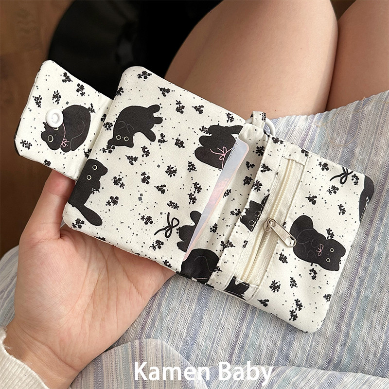 Black Kitten Lightweight Small Cute Coin Purse Card Holder All-in-One ...