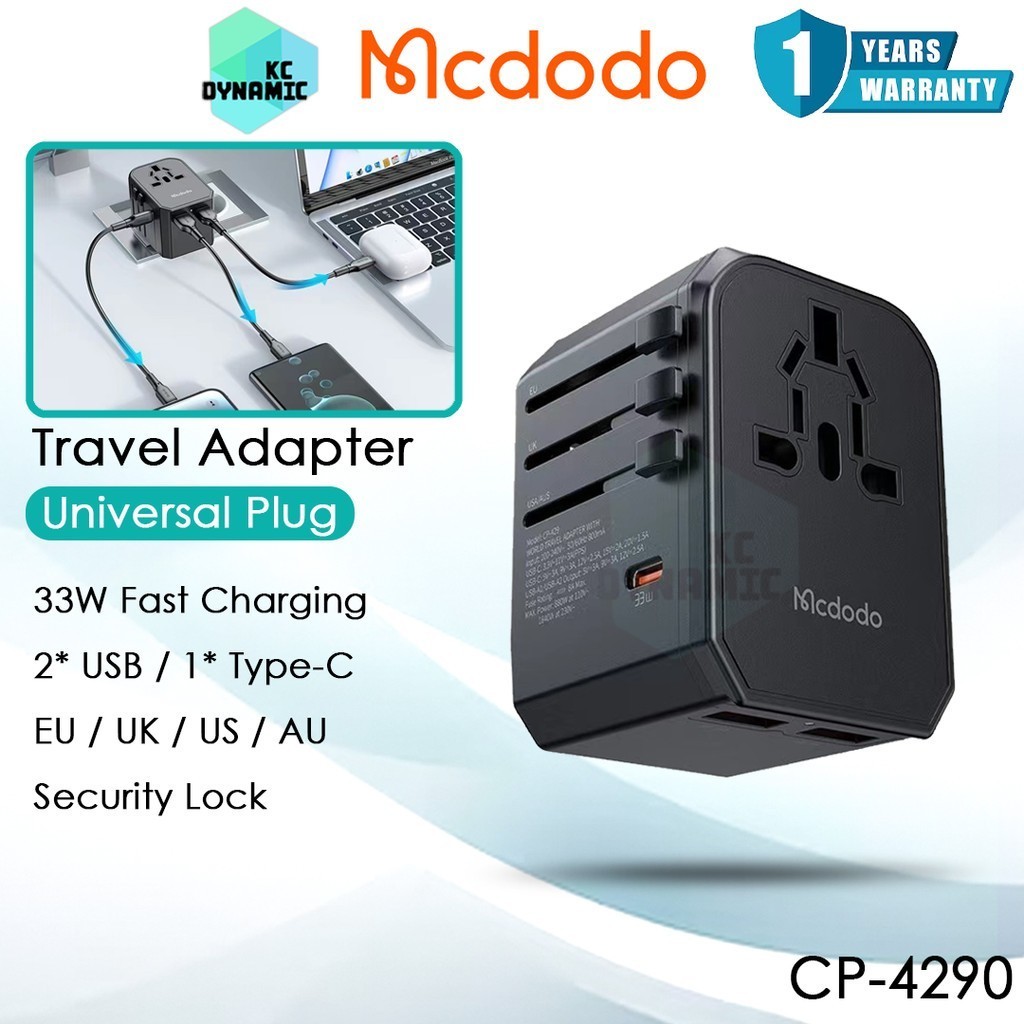 Mcdodo CP-429 33W Universal Charger Adaptor Universal Travel Adapter ...
