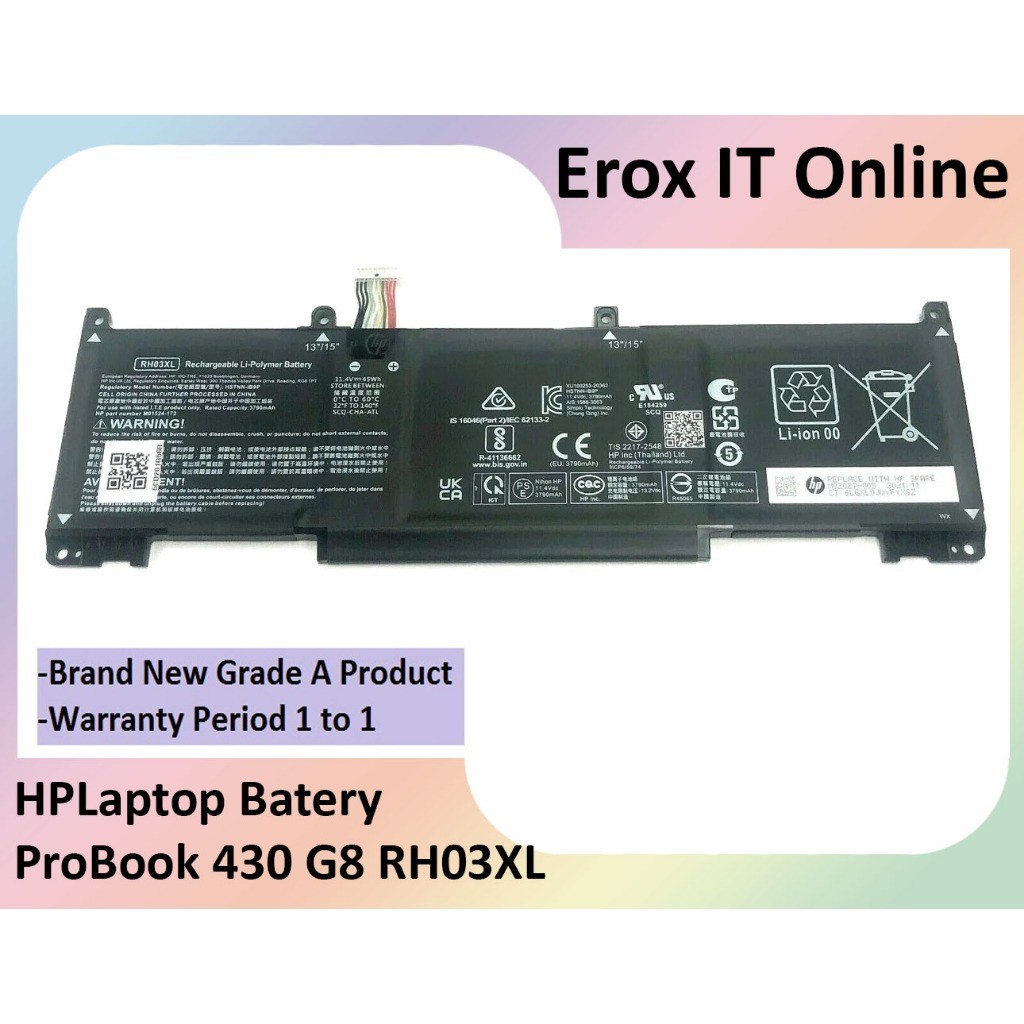 HP RH03XL ProBook 430 G8 440 G8 455 G8 450 G8 630 G8 640 G8 650 G8 ...