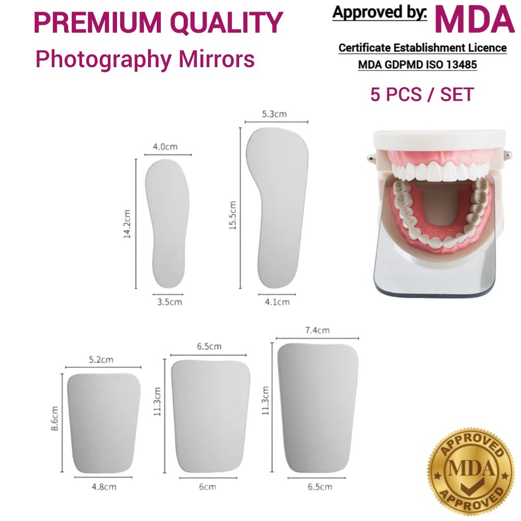 5PCS Dental Orthodontic Photography Mirrors Double Sided Reflector ...