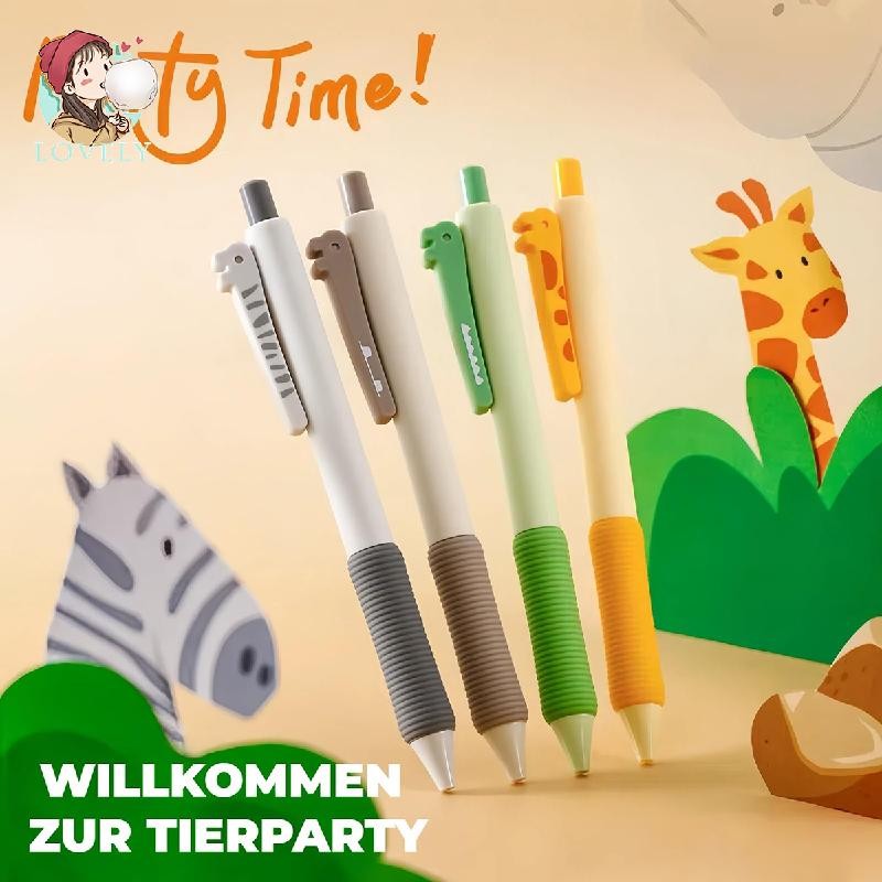 4-Pack Gel Pens Cute Gel Pens Set Zebra Hippo Giraffe Ballpoint Pen ...
