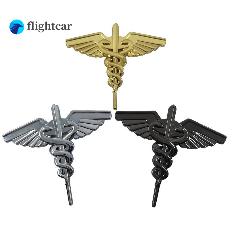 1 x Metal Gold Star of Life EMS EMT WHO Car Auto 3D Sticker Logo Snake ...