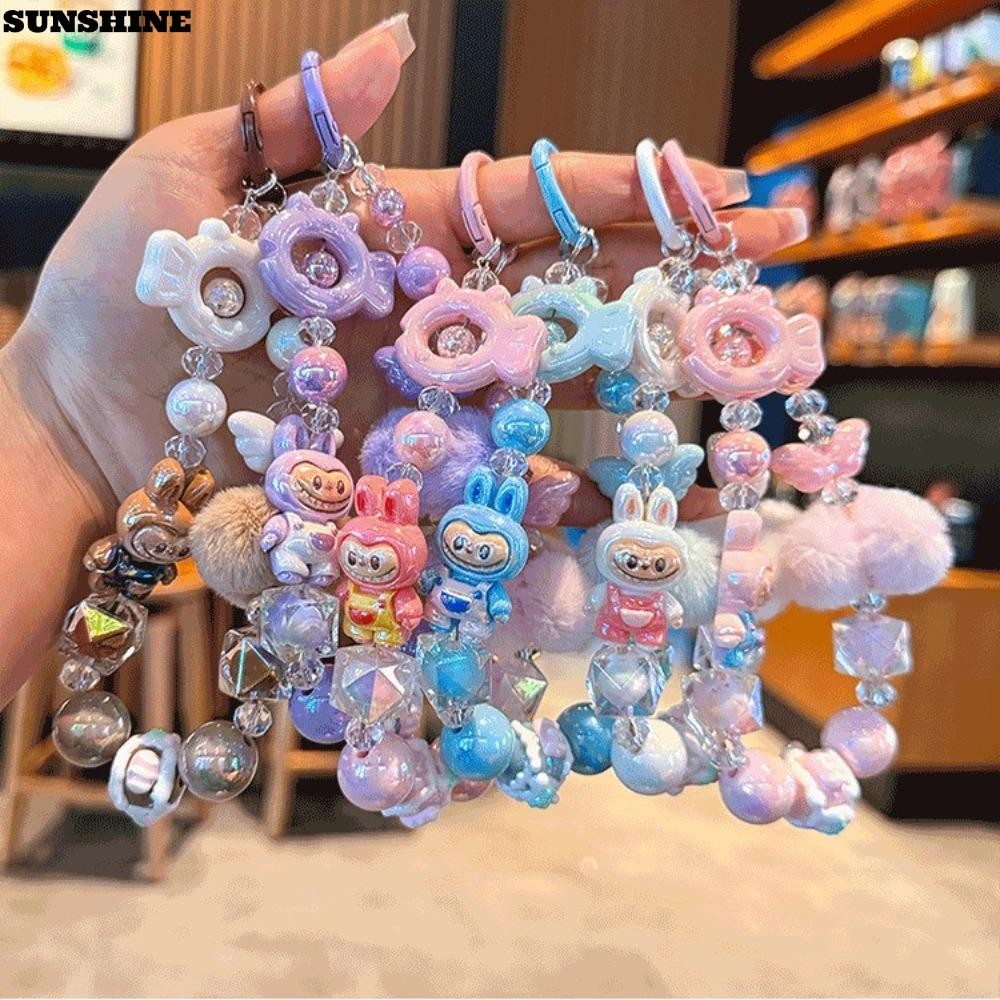 1SUNSHINE Labubu Beaded Key Chain, Cartoon Pendant Cartoon Hand-drawn ...