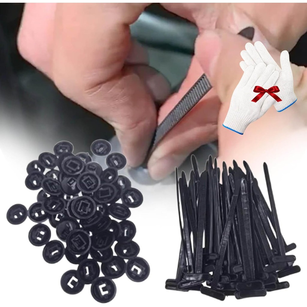 100 Set Gancu Pengikat Kabel Universal Nilon, Gancu Pengikat Kabel ...