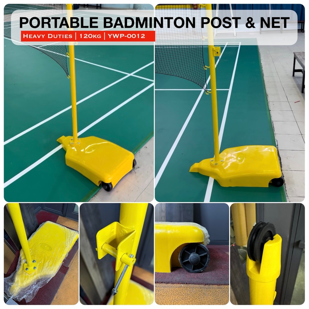 Portable Badminton Post & Net (120kg) Tournament Badminton Post (新型环保 ...