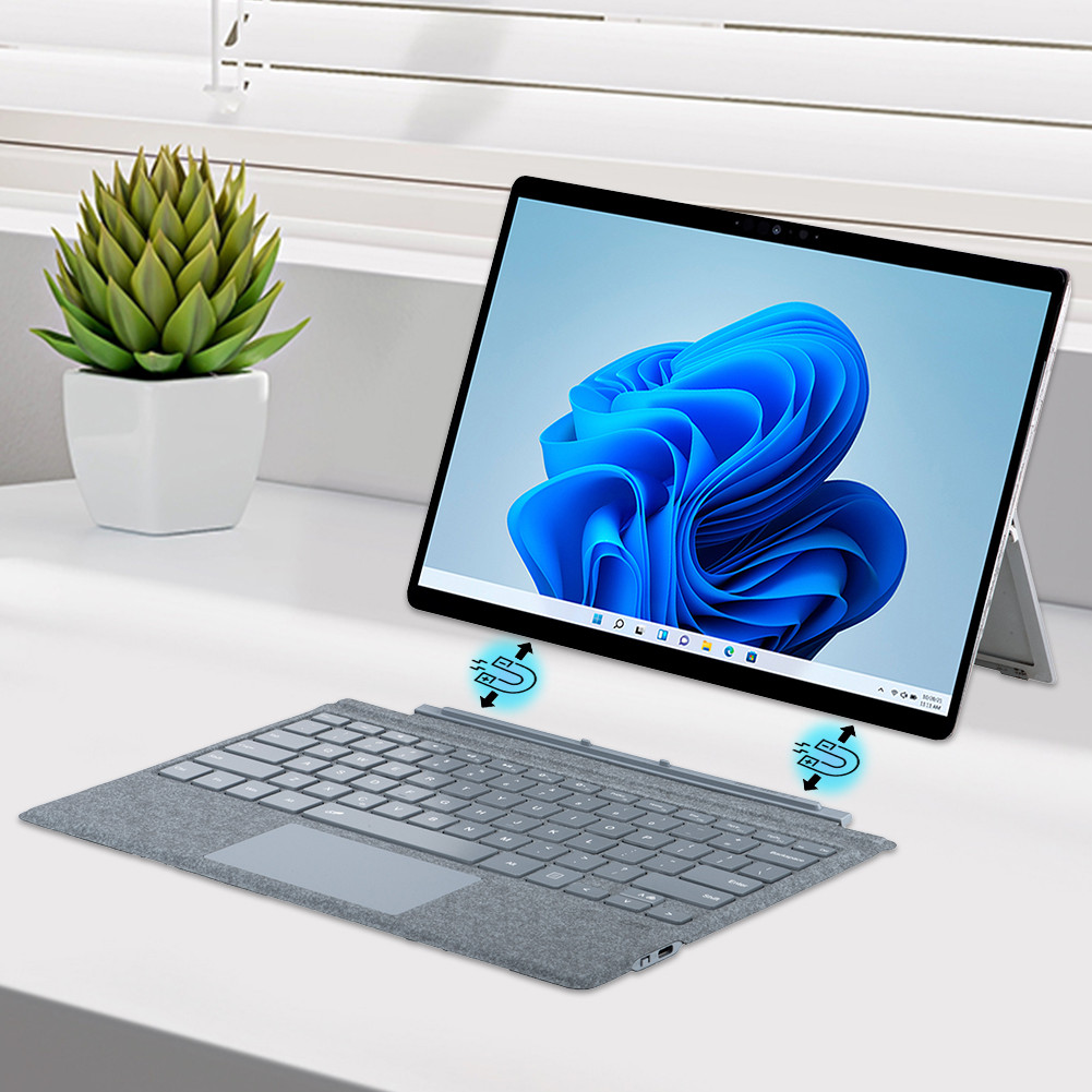 Type Cover Keyboard 7 Colors Backlight Bluetooth-Compatible Trackpad ...