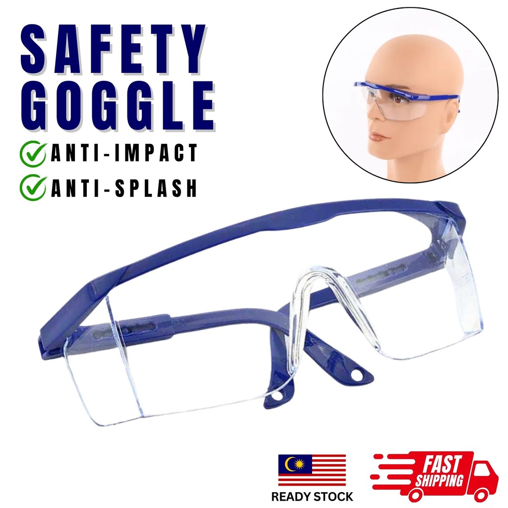 Safety Goggles Glasses Eye Plastic Eyewear Protection Cover Lab Work ...