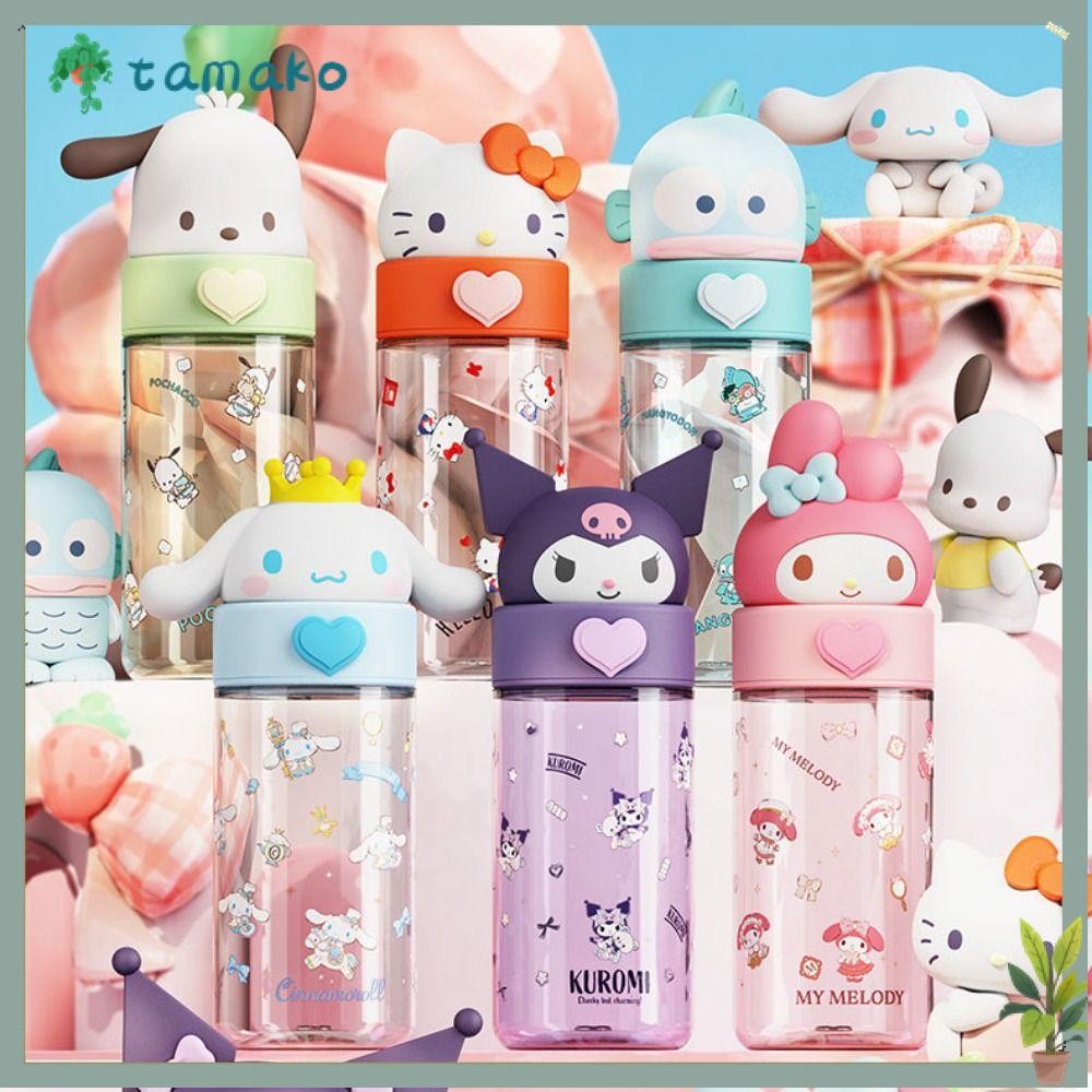 TAMAKO Sanrio Water Bottle, Hello Kitty Cartoon Cinnamoroll Plastic Cup ...