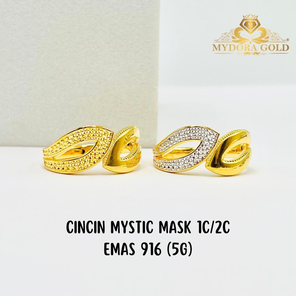 MYDORA Cincin Mystic Mask 1C/2C (5G) l EMAS 916/22K | Shopee Malaysia