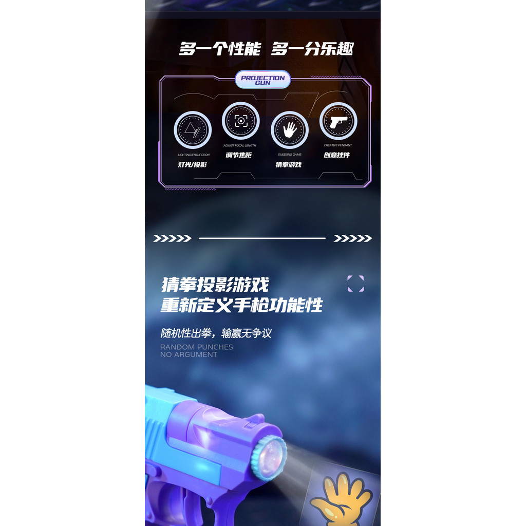 LED Guessing Game Gun 抖音创意剪刀石头布投影枪猜拳聚会互动游戏| Rock Paper Scissors ...