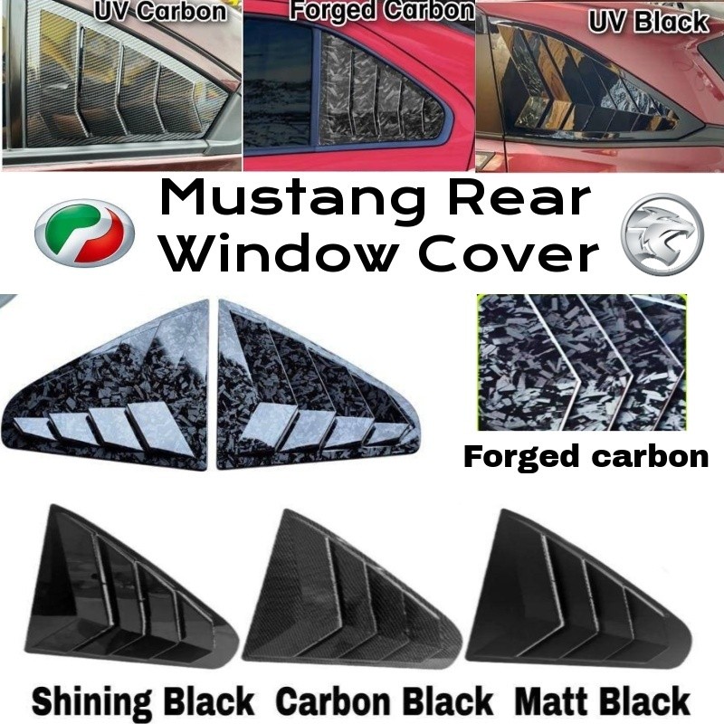 Forged Carbon Rear Car MUSTANG Window Triangle Mirror Cover Protector 1set 2pcs Aixa 2023 Myvi ...
