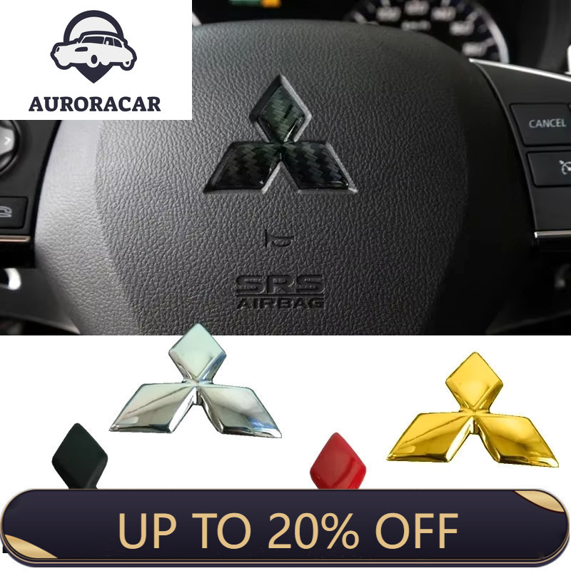 1 x ABS Mitsubishi Logo Steering Wheel Emblem Sticker For MITSUBISHI ...