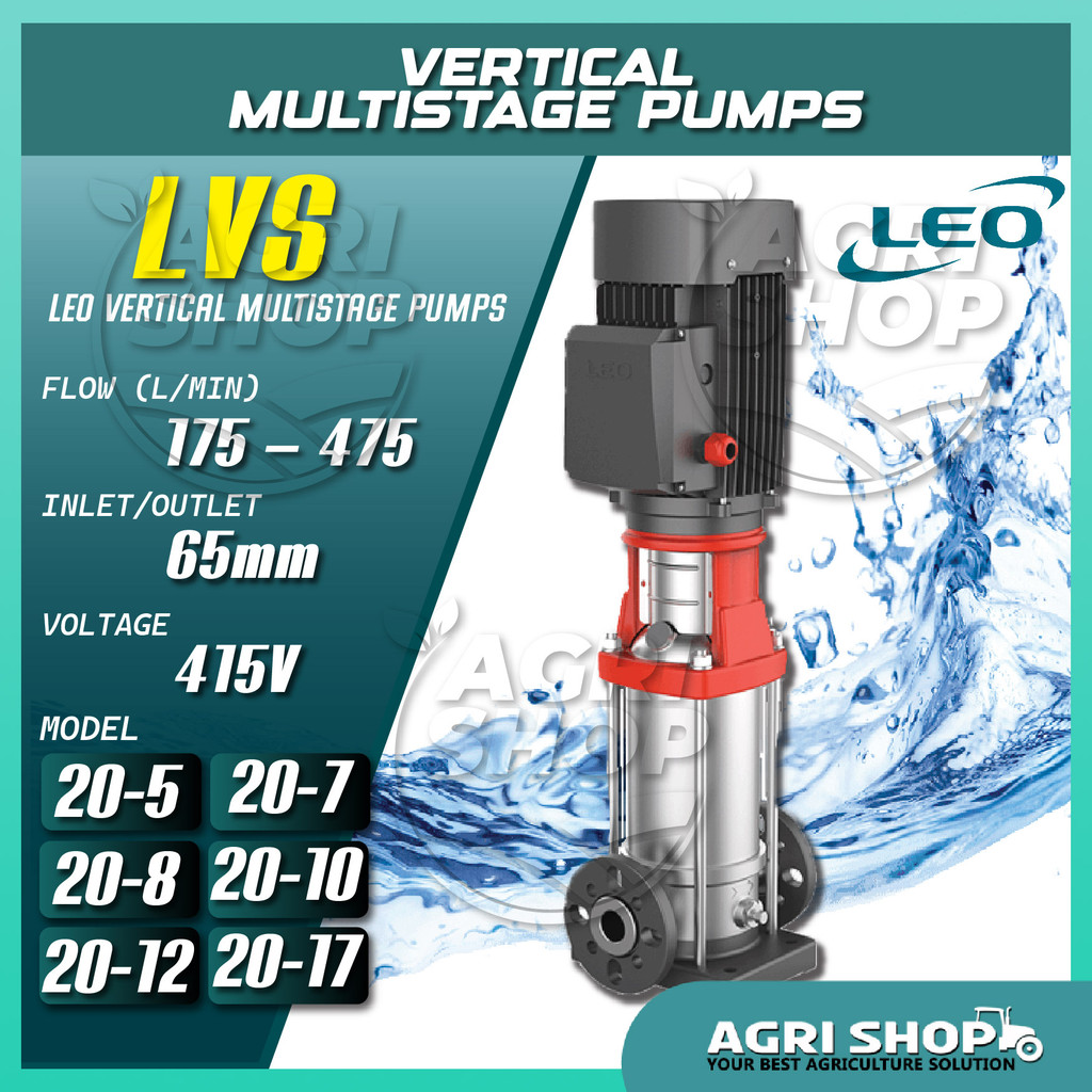 Agrishop LEO LVS Vertical Multistage Pumps Flow (L/min) 175 – 475 | Pam Versi Tekanan Tinggi ...