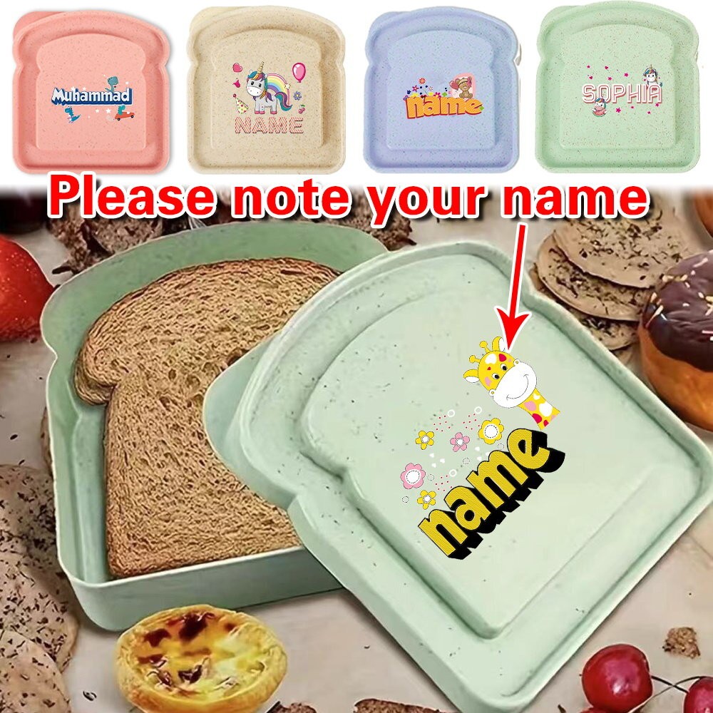 Customized Name Toast Box Cute Cartoon Toast Keepers Minimalist Bread ...