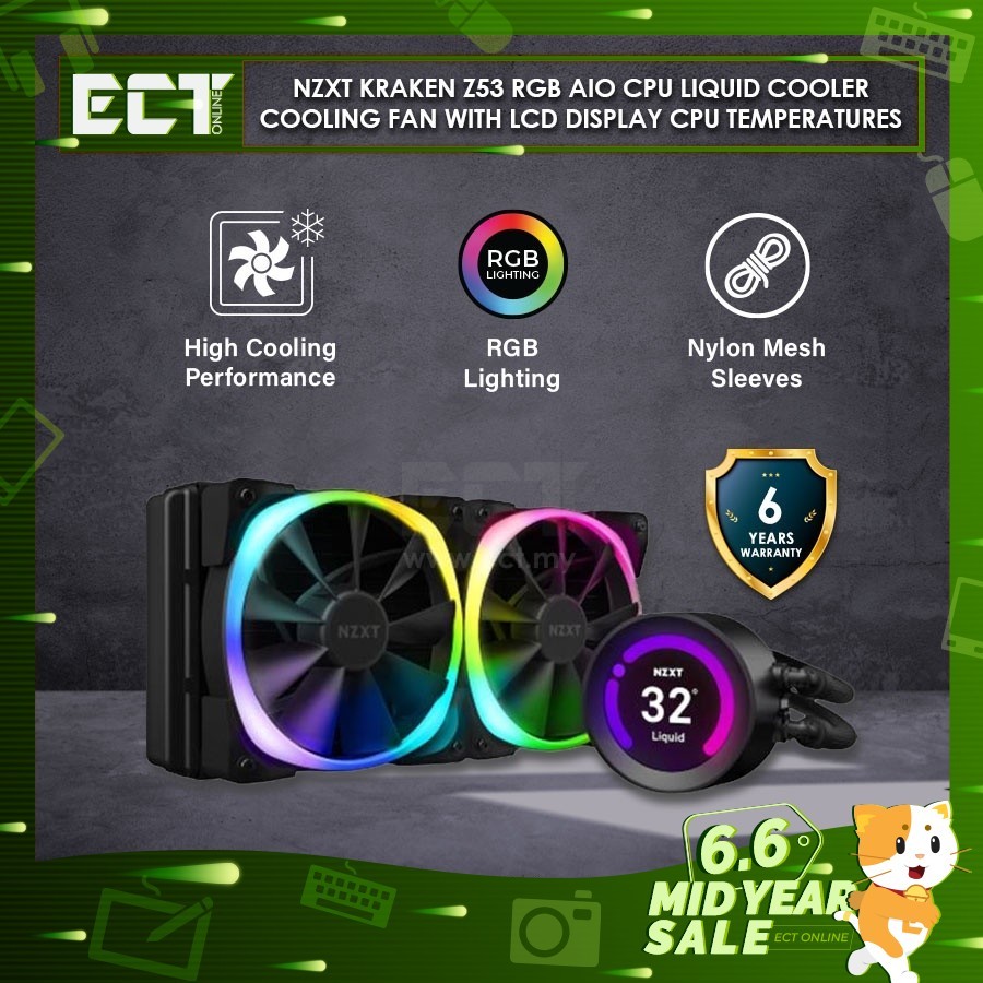 NZXT Kraken Z53 / Z63 / Z73 RGB AIO CPU Liquid Cooler Cooling Fan with ...