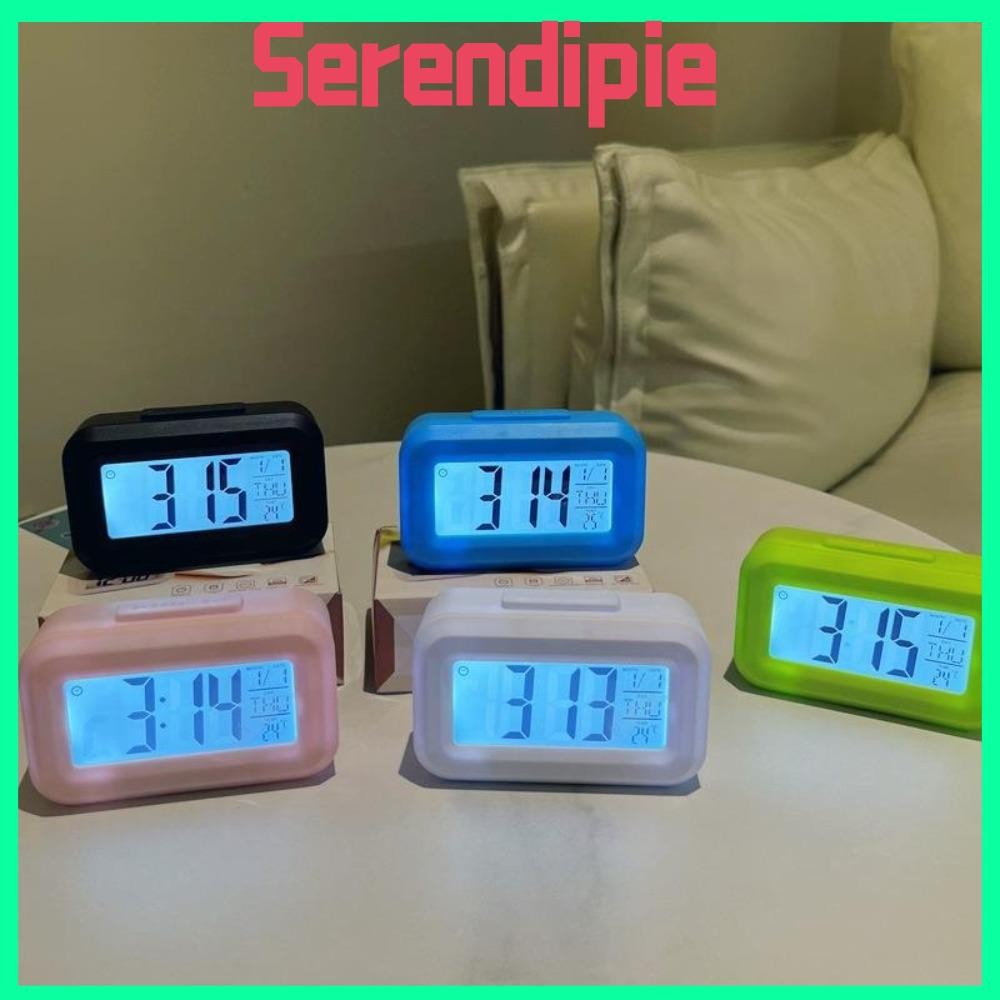 SERENDIPIE Digital Alarm Clock, LCD Display Temperature Display LED Digital Clock, Portable ...