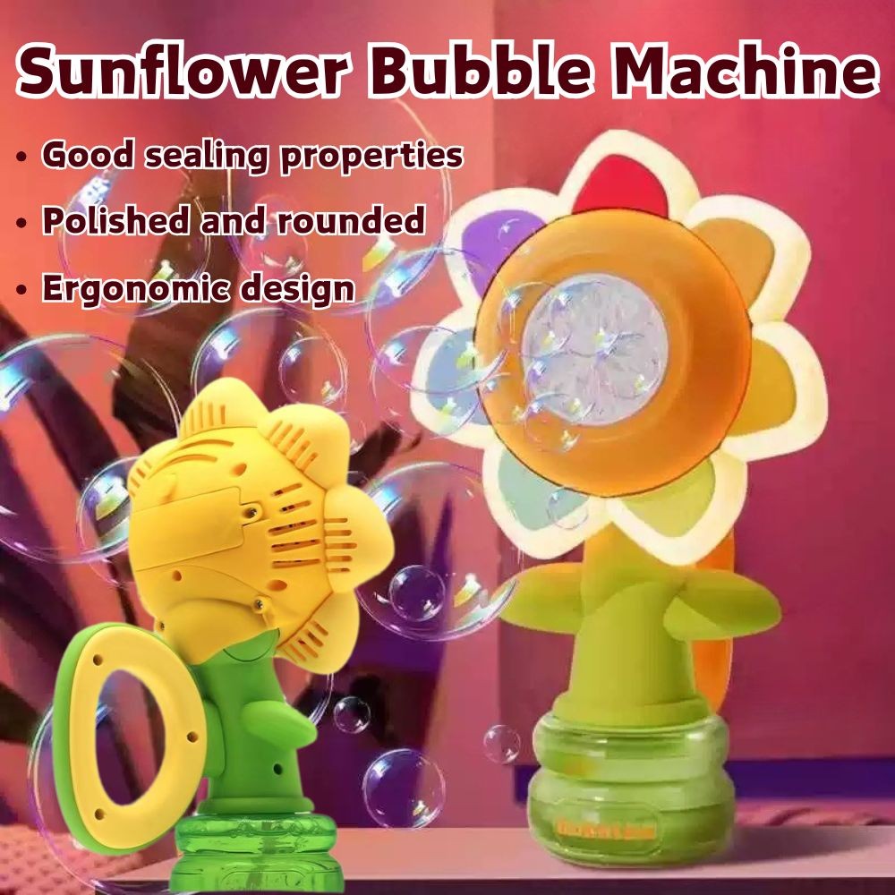 Rotating Sunflower Bubble Blower Seven Color Flower Shake Head Bubble ...