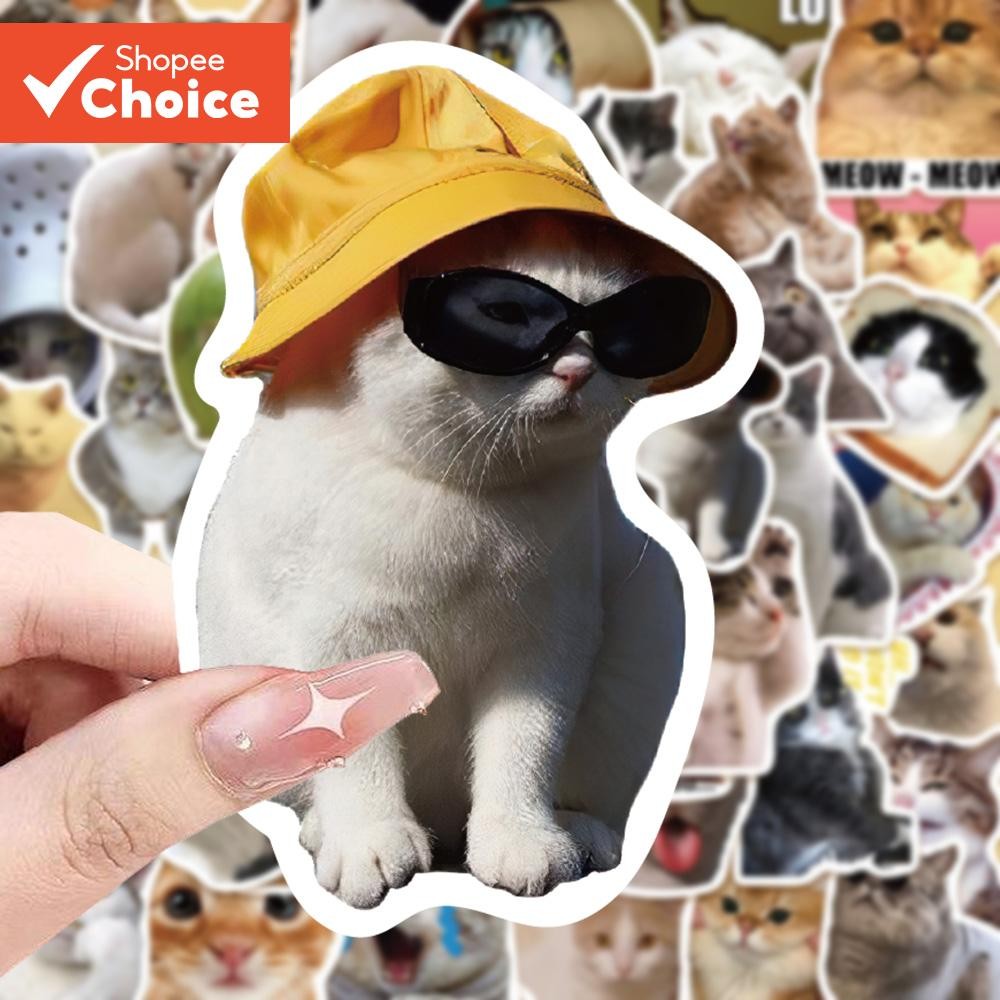 50PCS Cat Emoji Stickers - Waterproof Vinyl Decals for Laptop, Phone ...