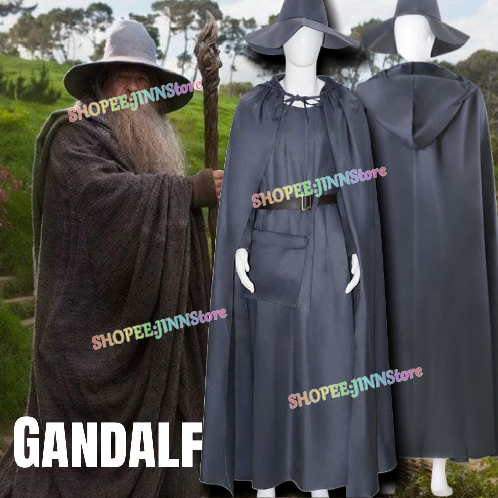 -JINN-Wizard Cosplay Costume GANDALF Roleplay Uniforms Wig Outfits ...