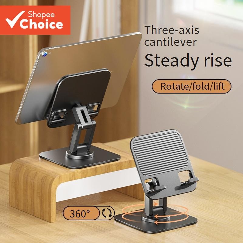 Foldable Stand - 360° Rotating Metal Holder for Phablet & Phones, Portable Tablet Stand | Shopee ...