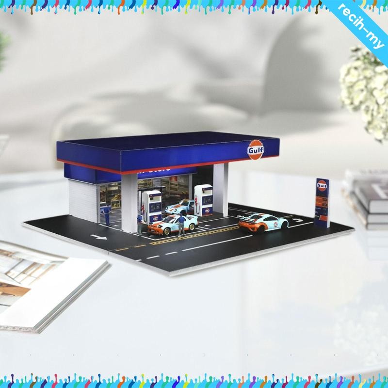 [RecihMY] 1:64 Scale Gas Station Scene Model Decor Layout Scenery ...