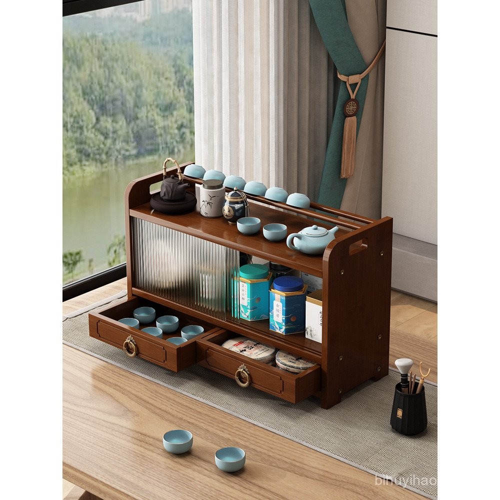 Desktop Tea Set Rack Small Tea Cup Bogu Rack Tea Display Cabinet Cup ...