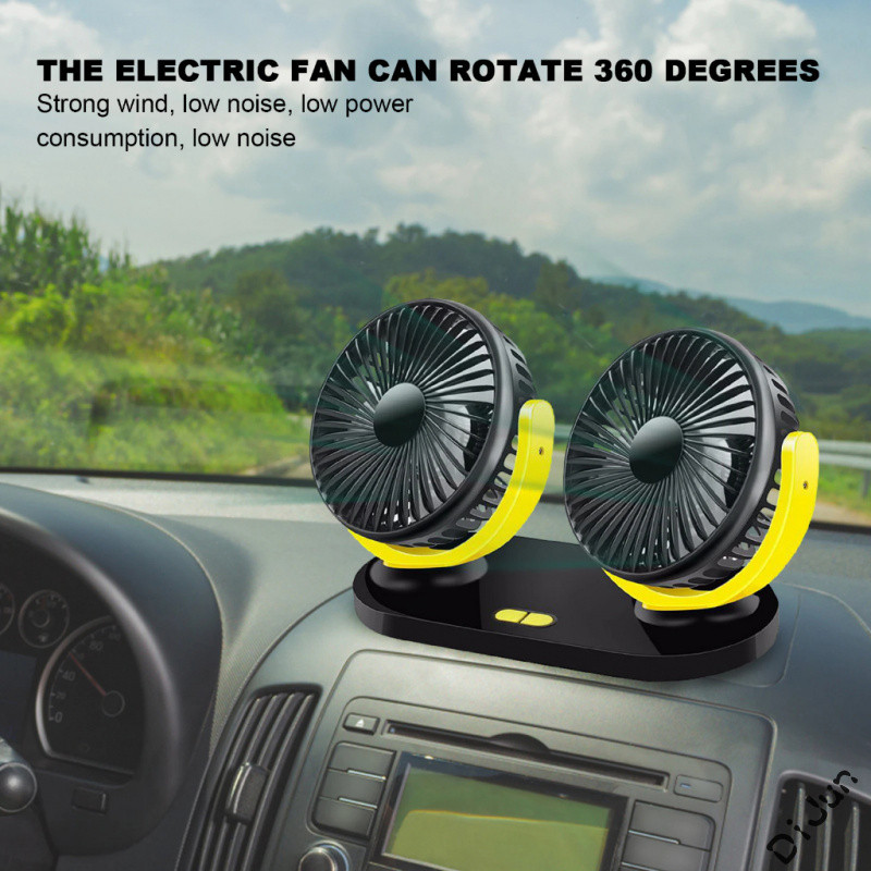 Dujun USB Car Fan Truck Fan Air Conditioning 3 Speed USB Fan Dual Head ...