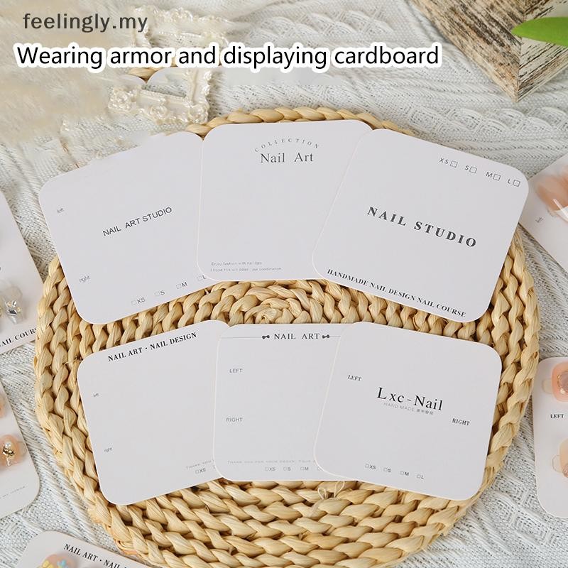 [T&B Jun] 20Pcs Nail Display Cardboard Simple Style Fake Nails Card For ...