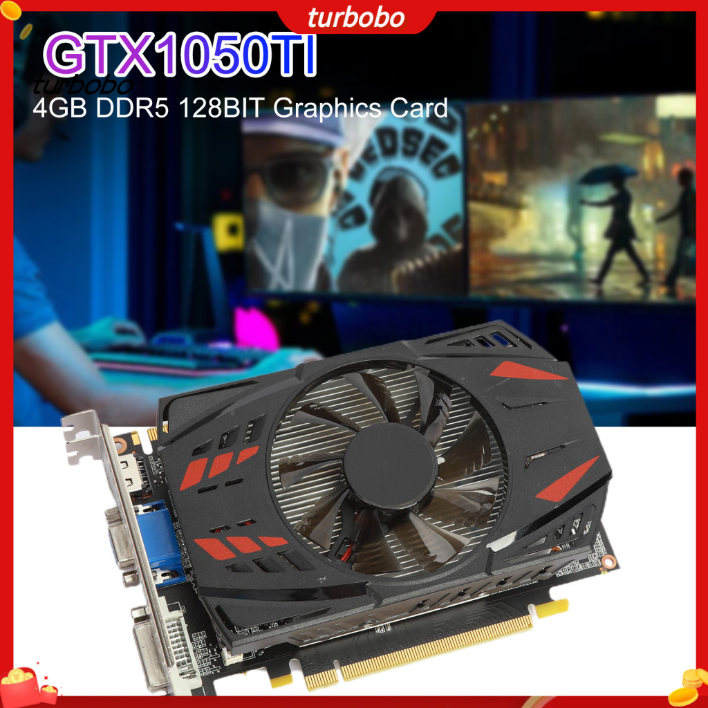 turbobo GTX1050TI 4GB DDR5 128BIT Graphics Card Single Cooling Fan Good ...