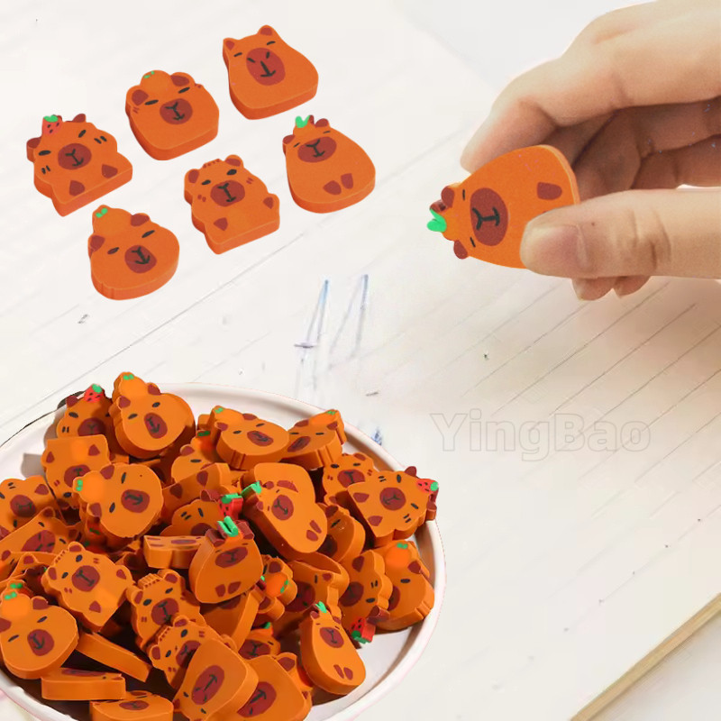 50 Pieces Cute Capybara Pencil Erasers, Cute Animal Design Eraser for ...