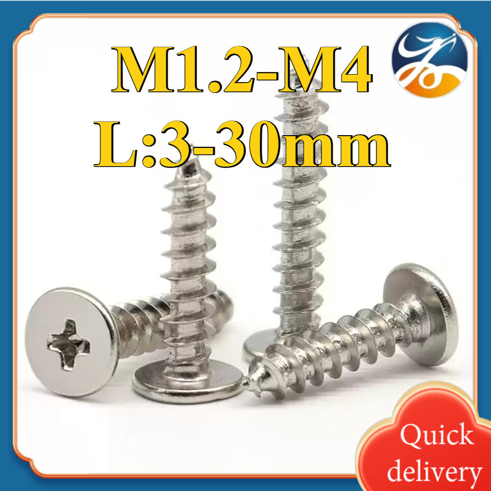 Skru Phillips Kepala Rata screw/Plating nikel Thin Flat Head Self ...