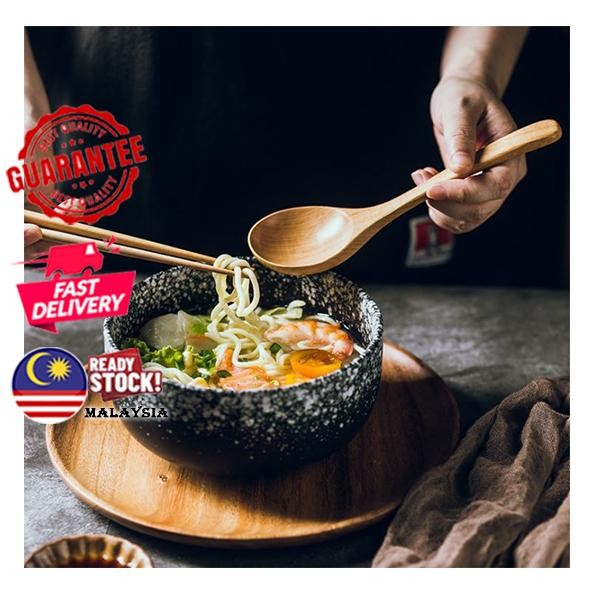 Prochef. 23cm x 6cm Beech Wood Soup Spoon. Sudu Sup / Senduk Mi kayu ...