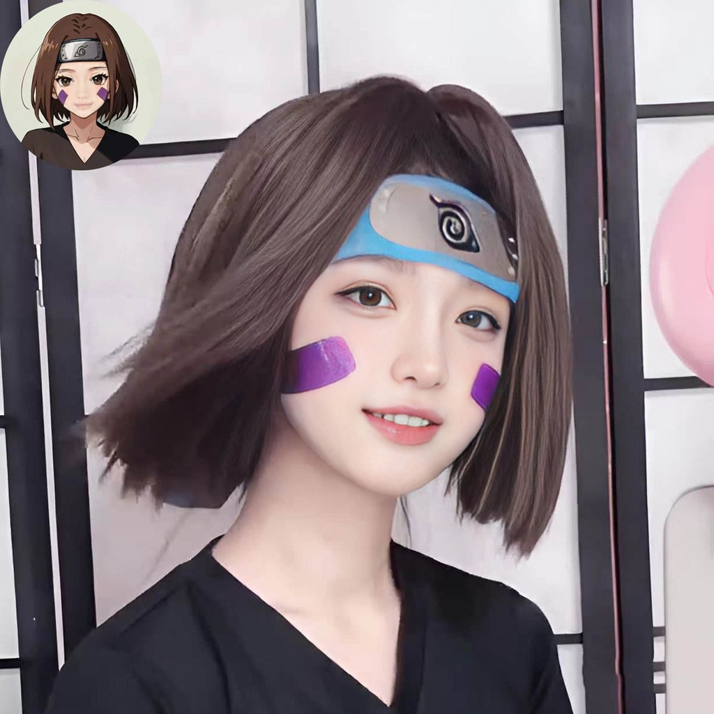 Nohara rin Wig rin Nohara Wig Dark Brown Naruto Short Straight Hair ...