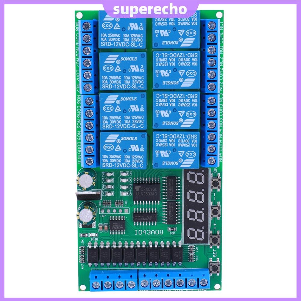 DC 12V 8 Channels Time Switch Relay Module Delay Timer Switch Board ...