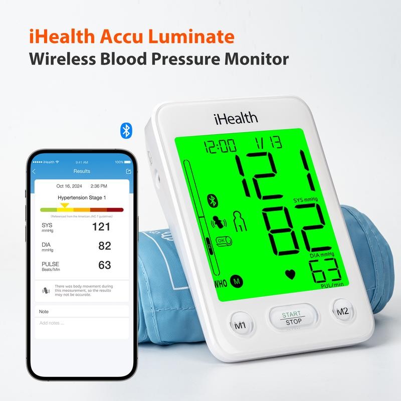 iHealth Wireless Luminate Blood Pressure Monitor with Bluetooth Cloud ...