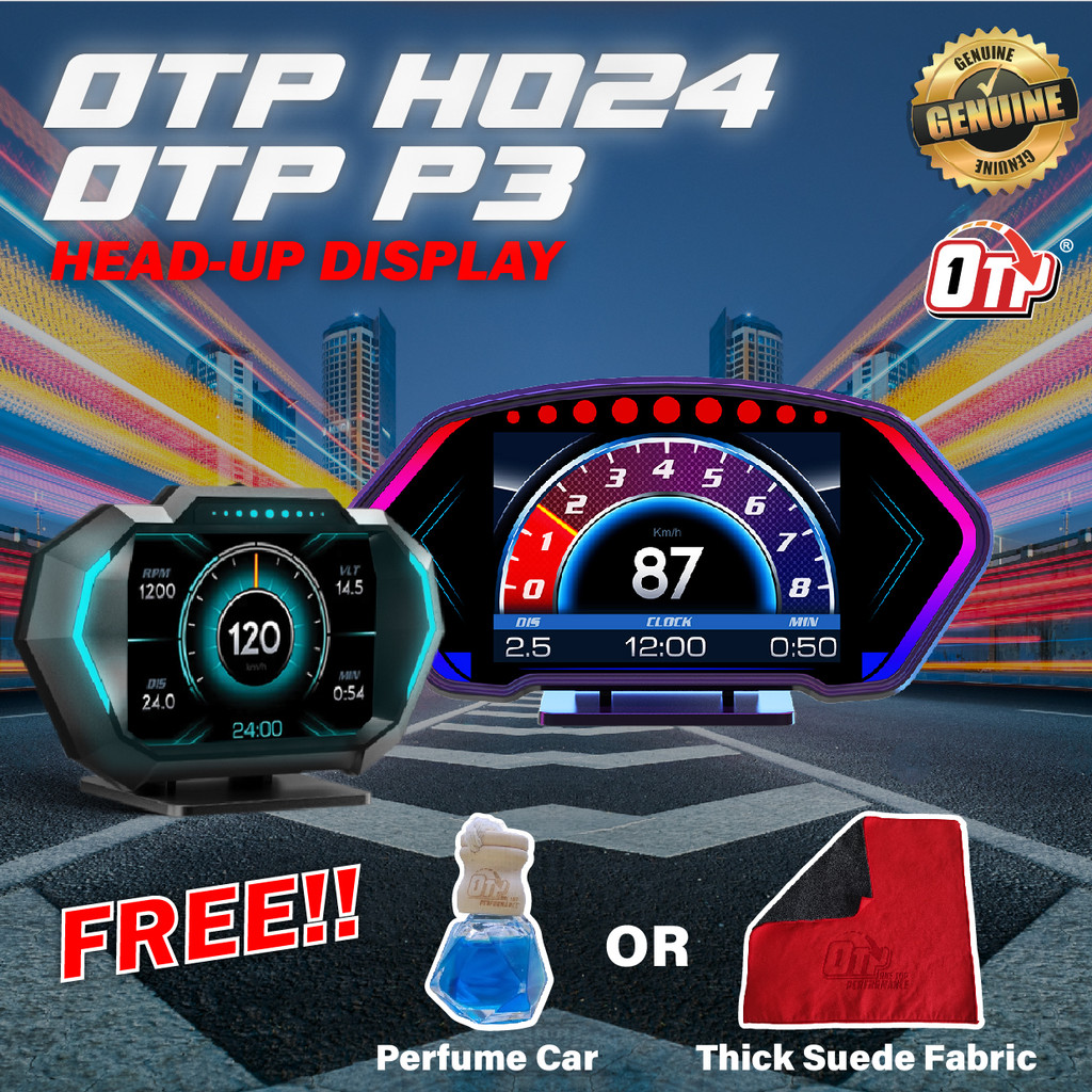 OTP-H024 P3 OBD2 Meter Gauge Meter Car GPS Alarm Speed Head-Up LCD display Water temp RPM Turbo ...