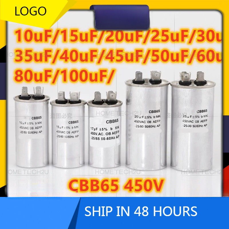 450V AC Motor Capacitor Air Conditioner Compressor Capacitor CBB65 10uF ...