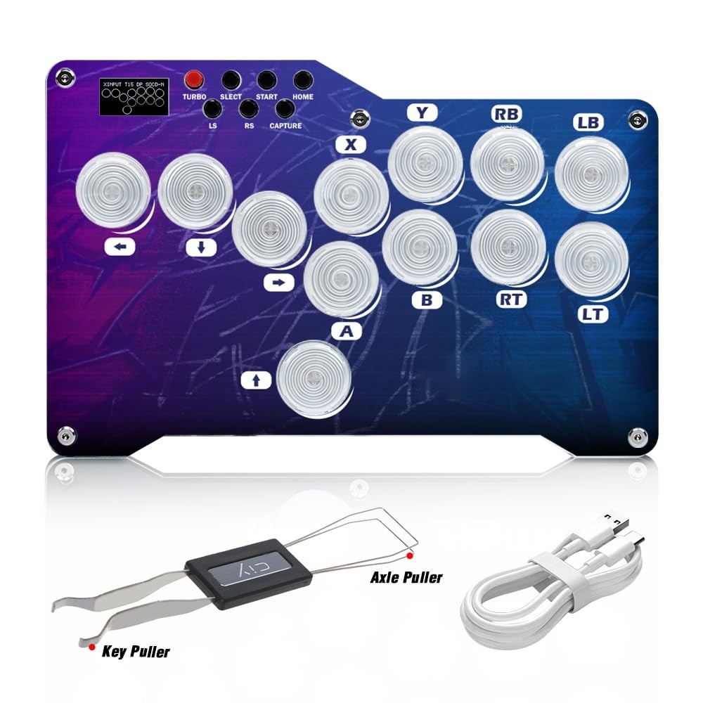BITFUNX Duelpad Gaming Keypad, Arcade Stick All-Button Leverless ...