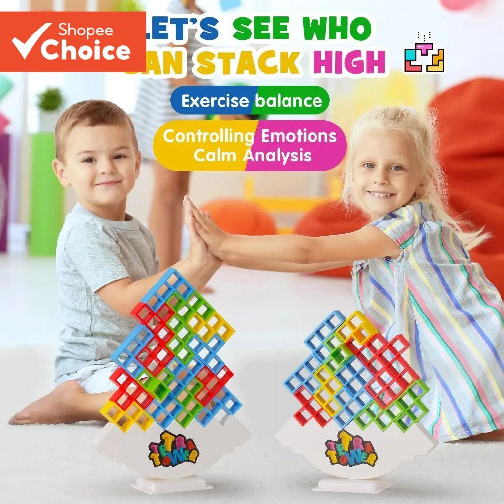 48 Pieces Lele Tower Balance Stacking Building Block Game Building ...