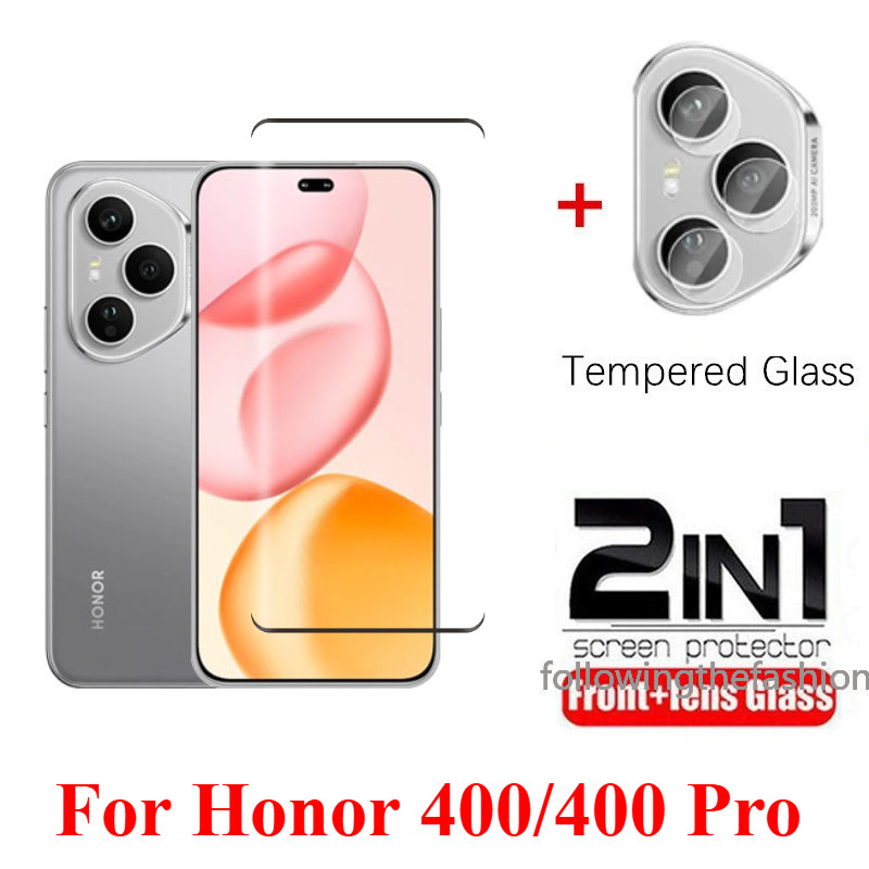 2 in 1 Full Cover Tempered Glass Film For Honor 400 Pro 5G honor 400Pro ...