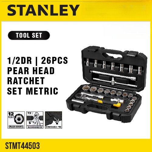 [ STANLEY ] (STMT45503) 1/2'' Drive Pear Head Ratchet Set 26pcs ...