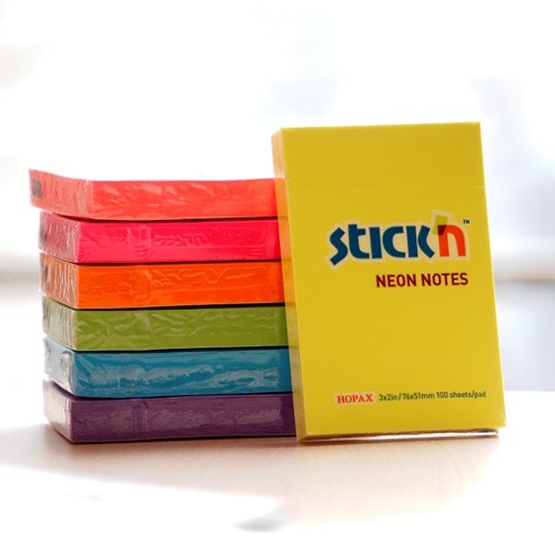 Hopax Neon Sticky Notes Note 2 x 3 2x3 76mm x 51mm Fluorescent color 7 ...