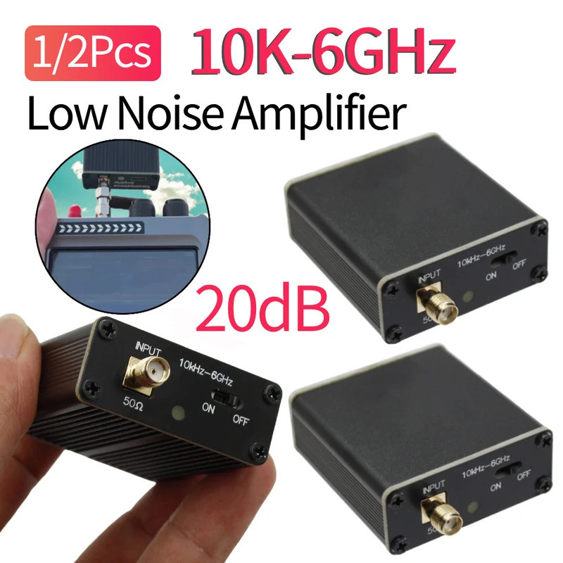 1/2 Pcs 10K-6GHz Full Band Low Noise Amplifier LNA Module 20dB High Gain Power Preamplifier with ...