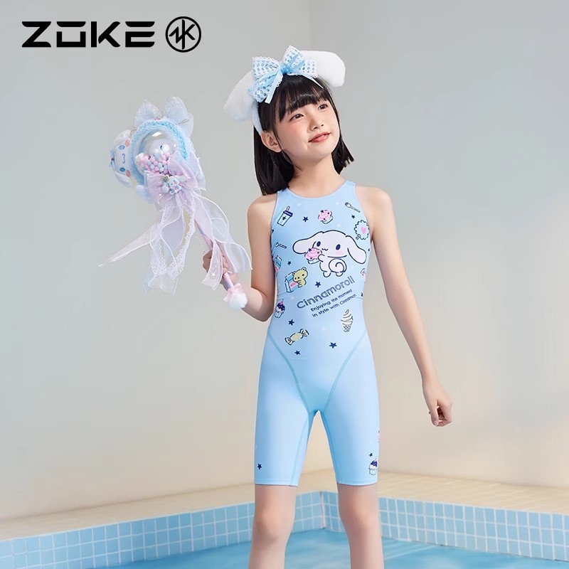 ZOKE Kids Swimwear Girls Training Competition Kneelength Swimsuit for ...