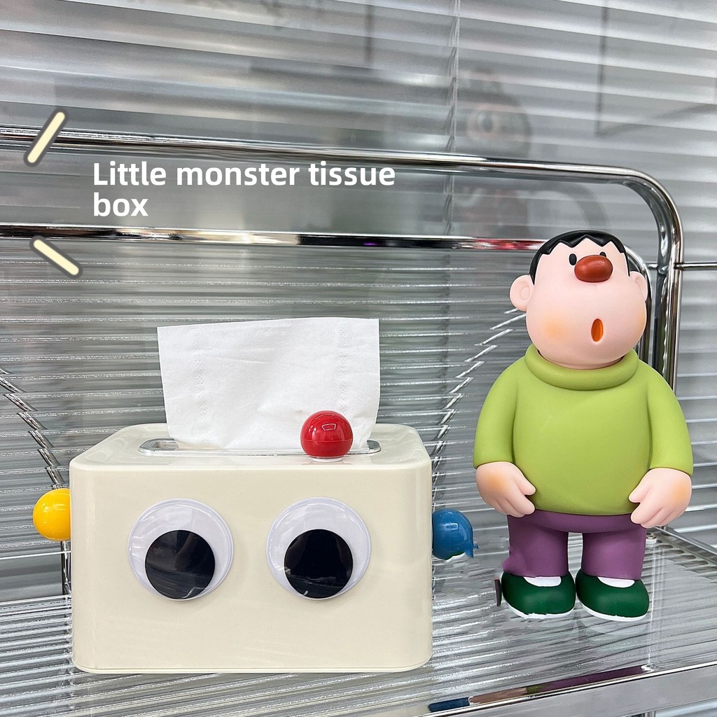 Square Monster Tissue Box Dopamine Cartoon Desktop Spring Tissue Box ...