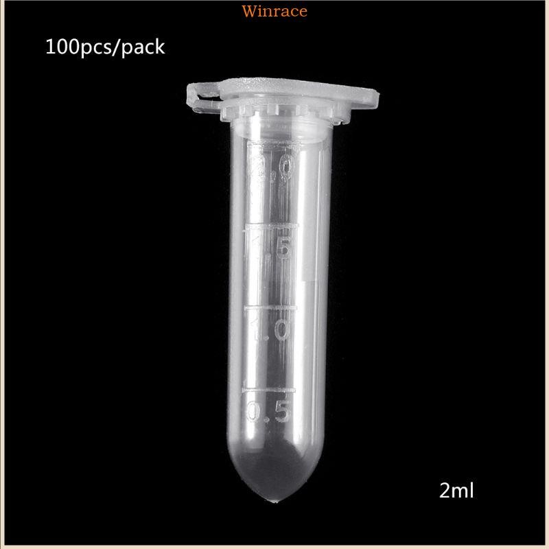 WRC 100pcs 2ml Centrifuge Tubes Snap Lid Graduated Scales for Labs ...