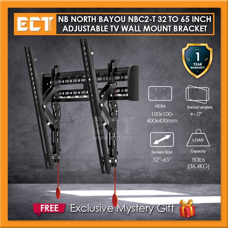 NB North Bayou NBC2-T 32 to 55 Inch Adjustable Tilt Angle TV Wall Mount ...